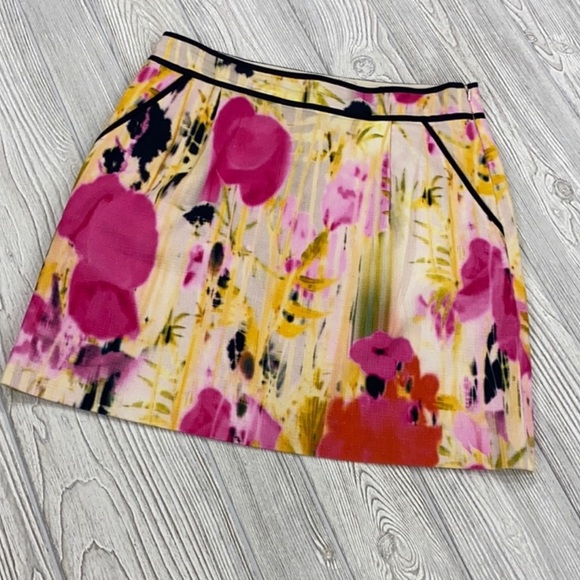 Anthropologie | Skirts | Tabitha Pink Watercolor Floral Skirt Sz 6 ...